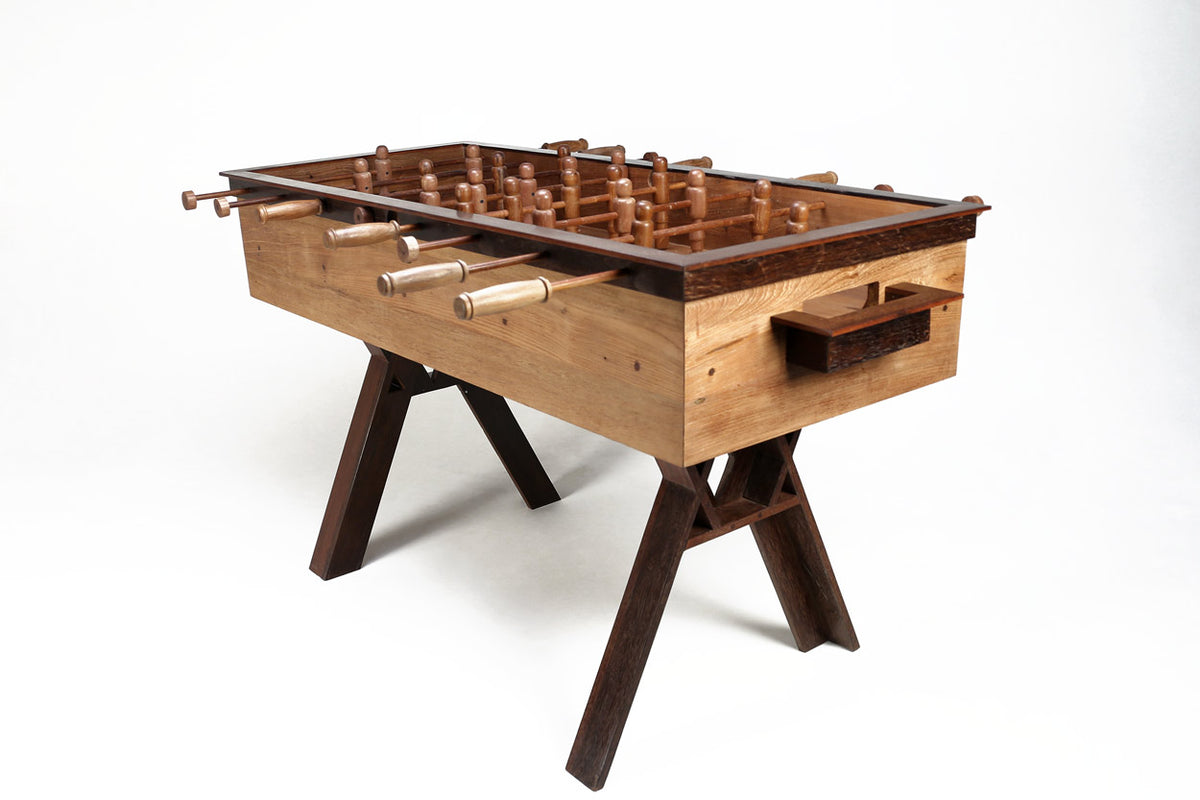 Handcrafted Teak and Iron Wood Foosball Table – Walker Zabriskie Furniture