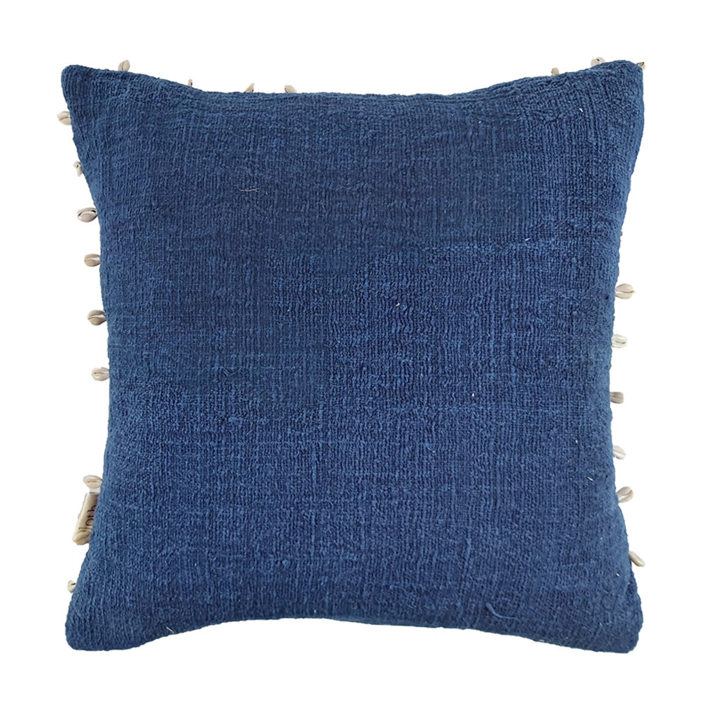 Dark Blue Cowry Shell Pillow – Walker Zabriskie Furniture