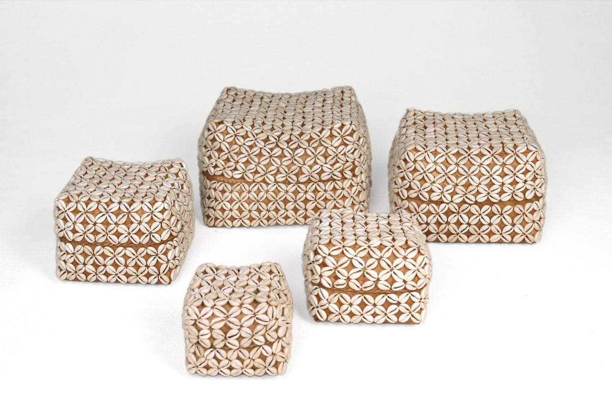 Indonesian Beaded Boxes XL- /Shell – Walker Zabriskie Furniture