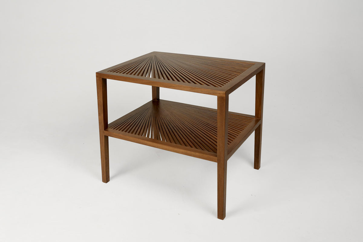 Large Fan Side Table- Brown – Walker Zabriskie Furniture