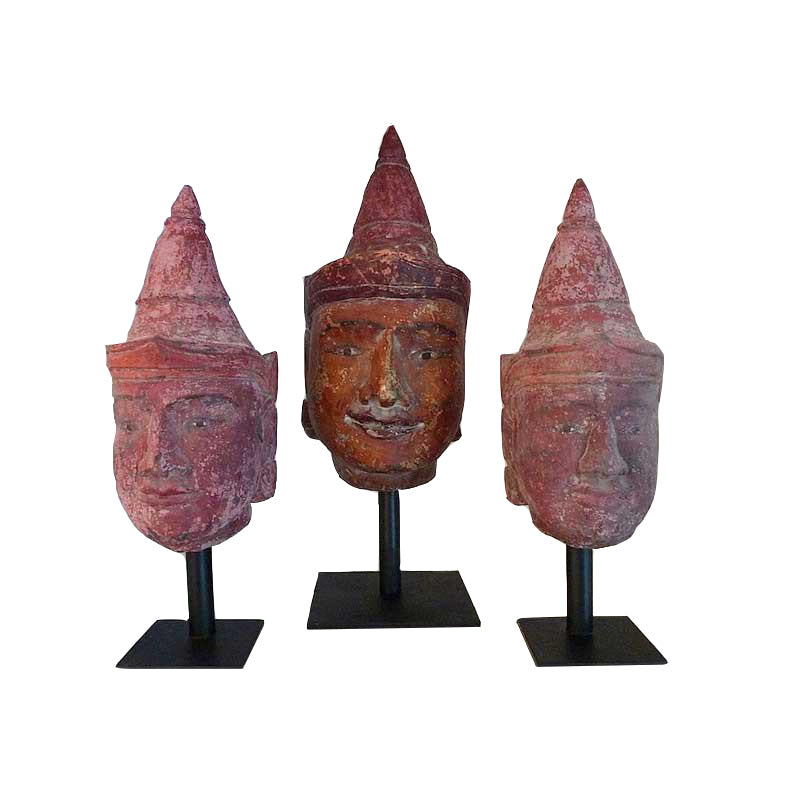Antique Red Burmese Puppet Heads – Walker Zabriskie Furniture