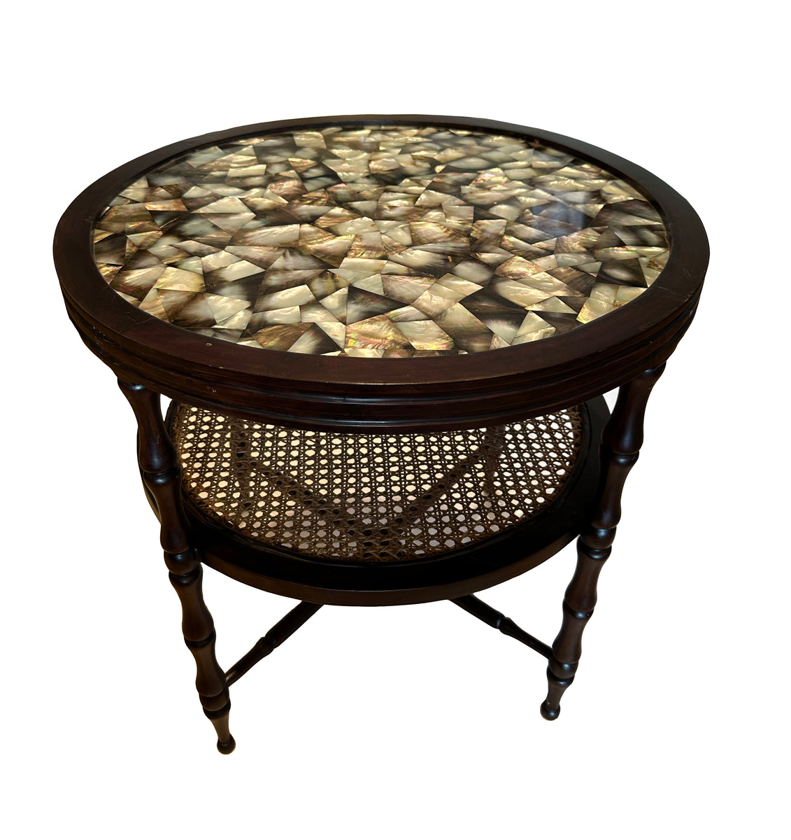 British Colonial Dark Shell Side Table – Walker Zabriskie Furniture