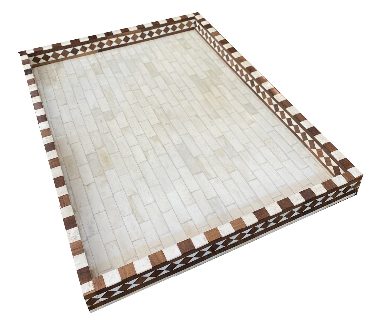 Rectangle White Bone & Wood Inlay Tray – Walker Zabriskie Furniture